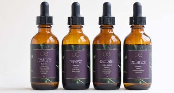 Custom Face Oil Labels - Durable & Stylish